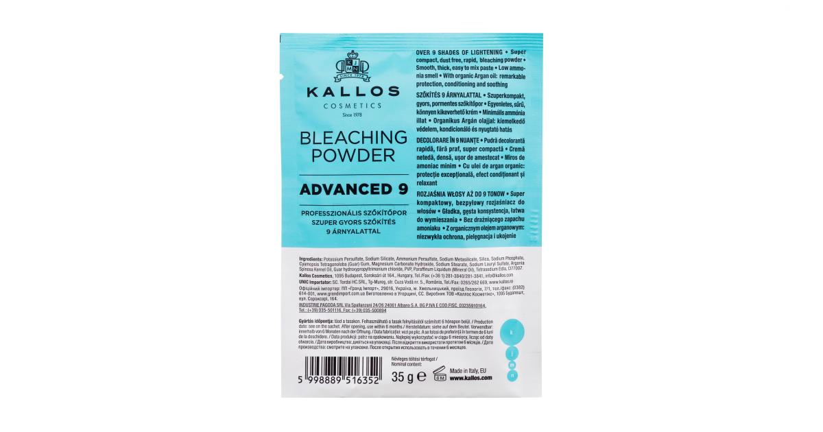 Kallos Cosmetics KJMN Advanced 9 Bleaching Powder Vopsea de păr pentru ...