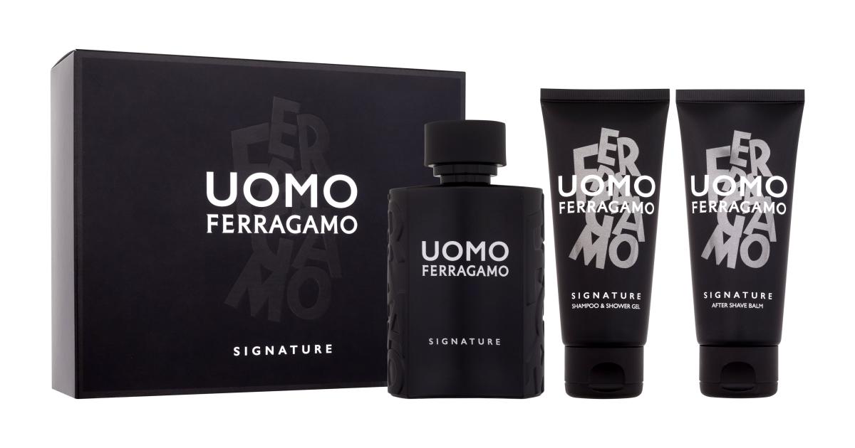 Ferragamo Uomo Signature Set cadou Apă de parfum 100 ml + șampon și gel ...