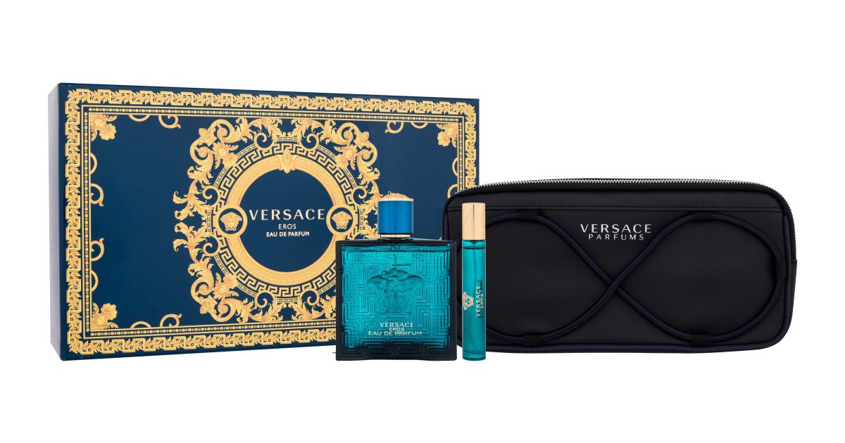 Versace Eros SET2 Set cadou Apă de parfum 100 ml + apă de parfum 10 ml + trusă cosmetică Cutie ...